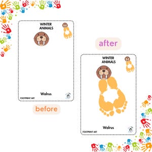 Winter Animals Handprint Art Printable | Kids Winter Craft Activity ...