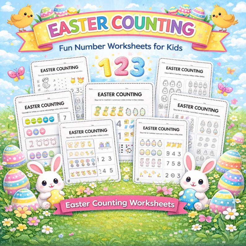 Easter Preschool Worksheets Bundle, 50 Printable Toddler Activities ...