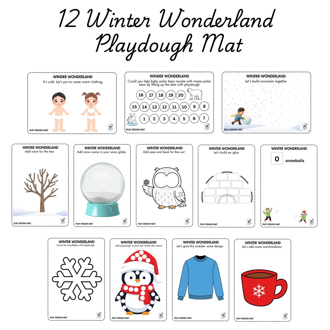 Winter Wonderland Playdough Mats | Printable Learning Activities (ages ...