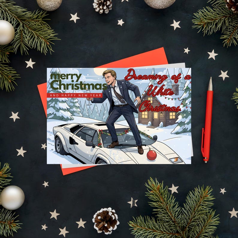 Funny Leonardo Dicaprio Meme Christmas Card | Viral Champagne Toast ...