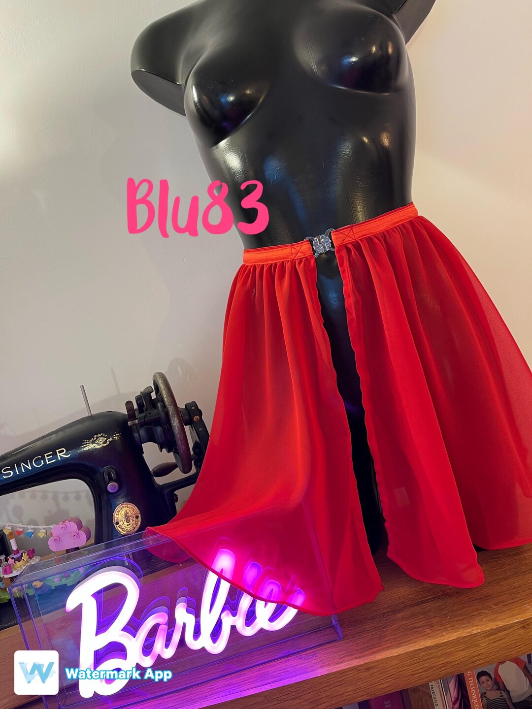 CRIMSON-CHIFFON- Short Circle Dance Skirt - Etsy