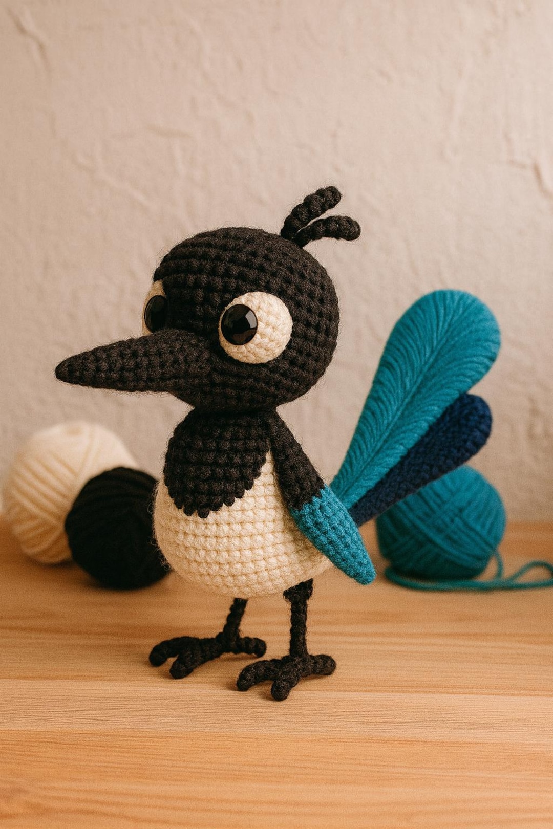 Magpie Bird Crochet Pattern | Amigurumi Stuffed Toy (PDF) - Etsy