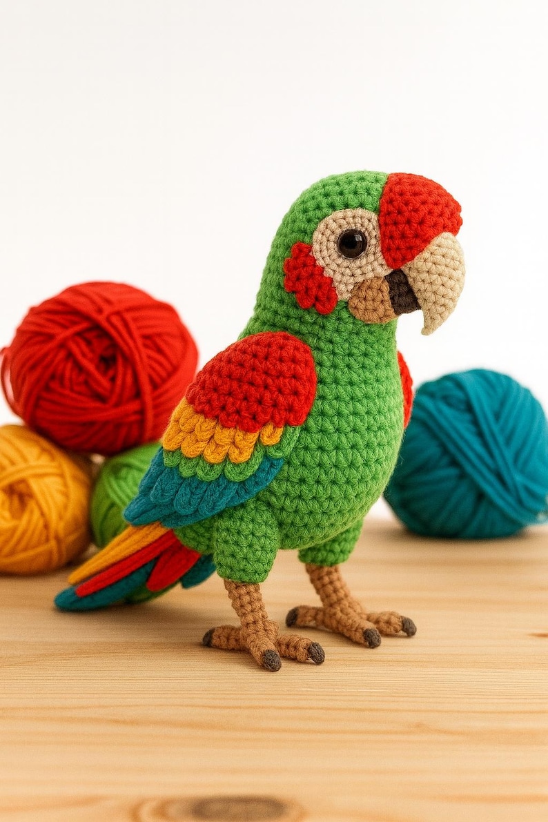 Rainbow Parrot Amigurumi Crochet Pattern • DIY Bird Plush (PDF) - Etsy