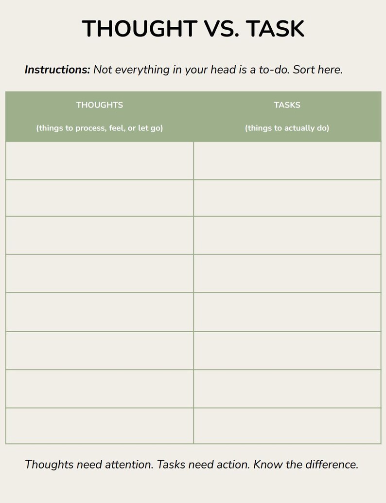 Brain Dump Planner Printable | Mental Clarity Toolkit | Overwhelm ...