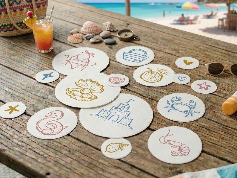 Hand-drawn Beach Day Clipart Doodle Collection (PDF/PNG/SVG) - Etsy