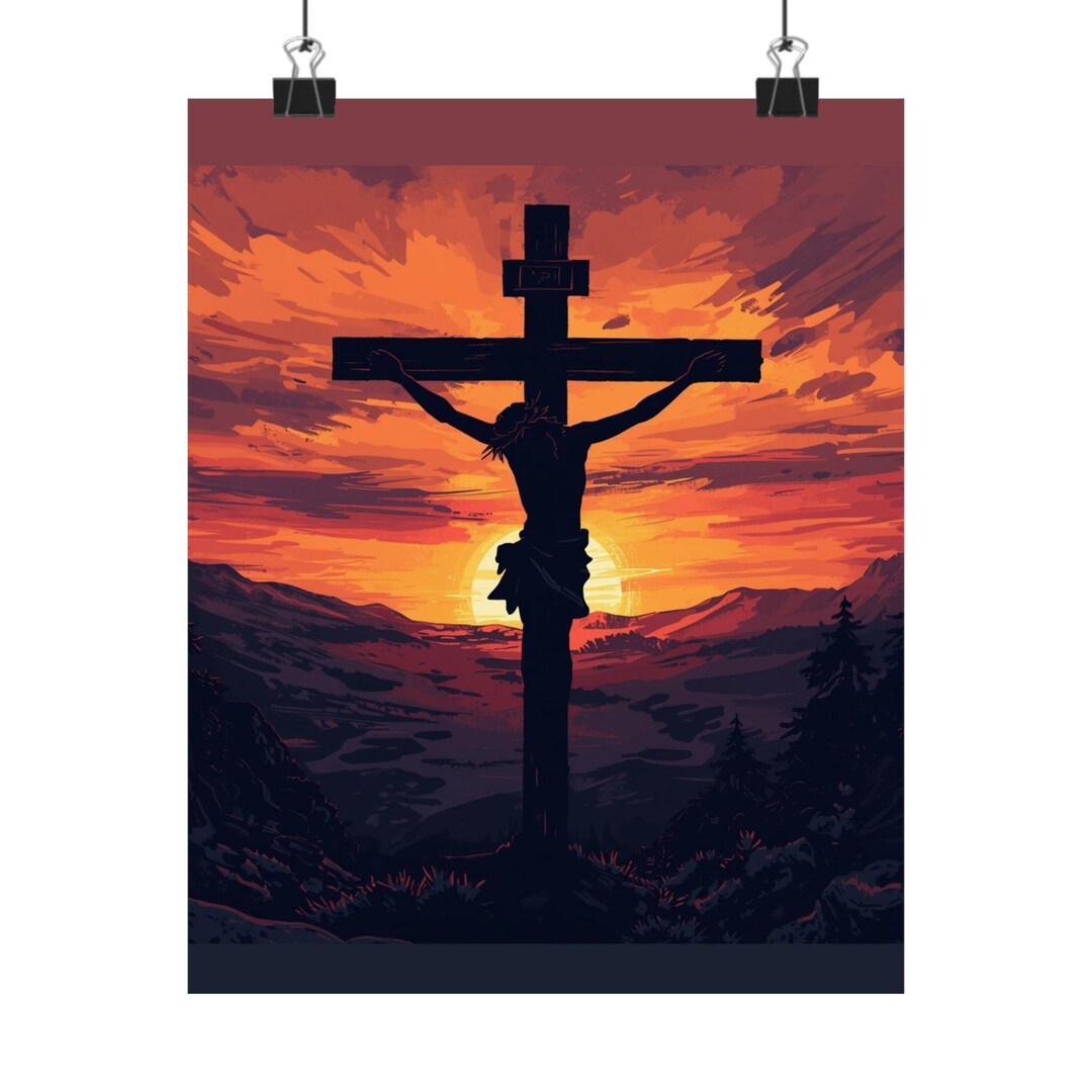 Crucifix Matte Poster | Christian Wall Art, Vertical Religious Print - Etsy