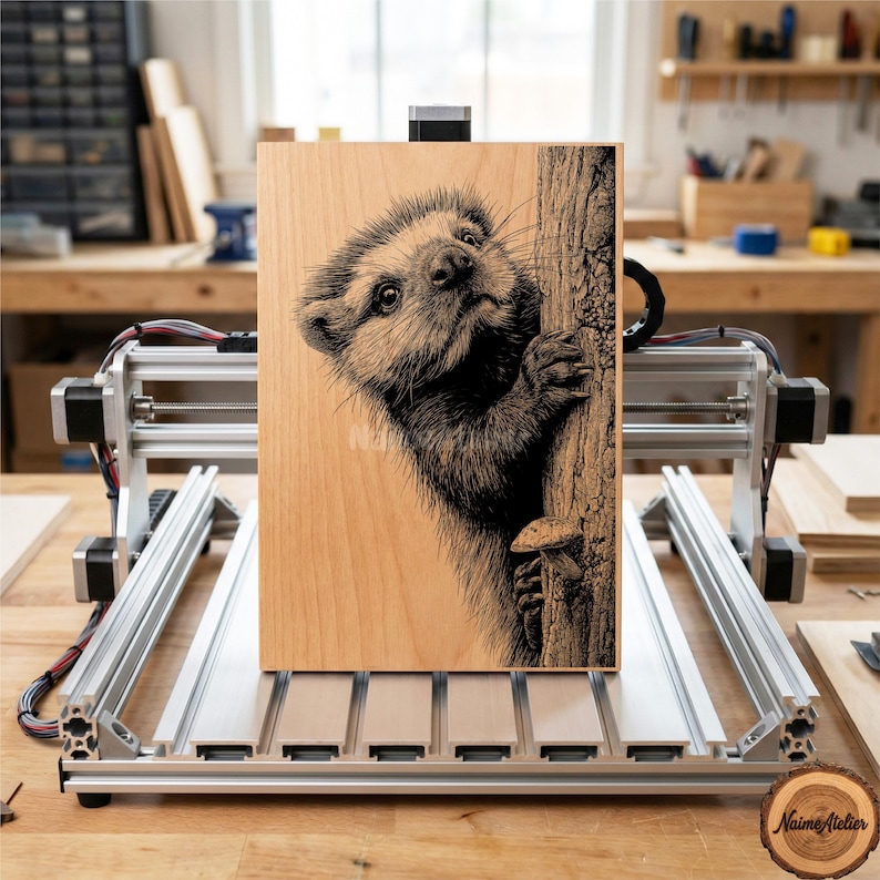 Forest Otter Engraving PNG Transparent | Cute Woodland Clipart | Laser ...