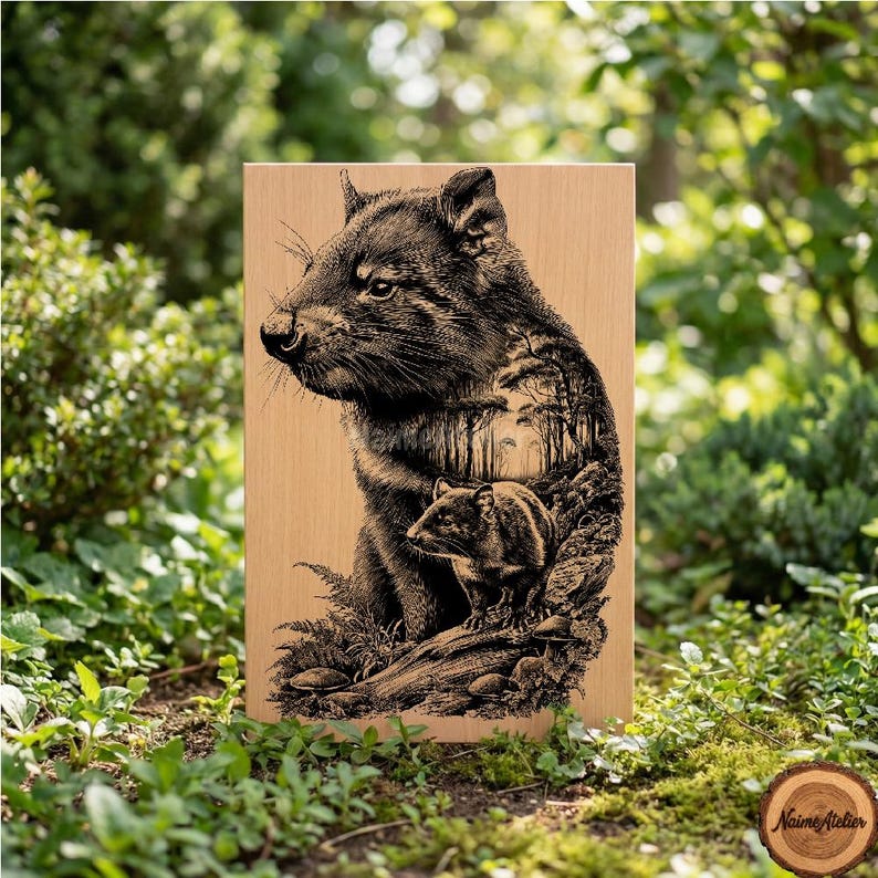 Tasmanian Devil Engraving PNG Transparent | Australian Wildlife Clipart ...