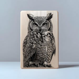 Majestic Owl Engraving PNG | Woodland Bird Art Design | Rustic Laser ...