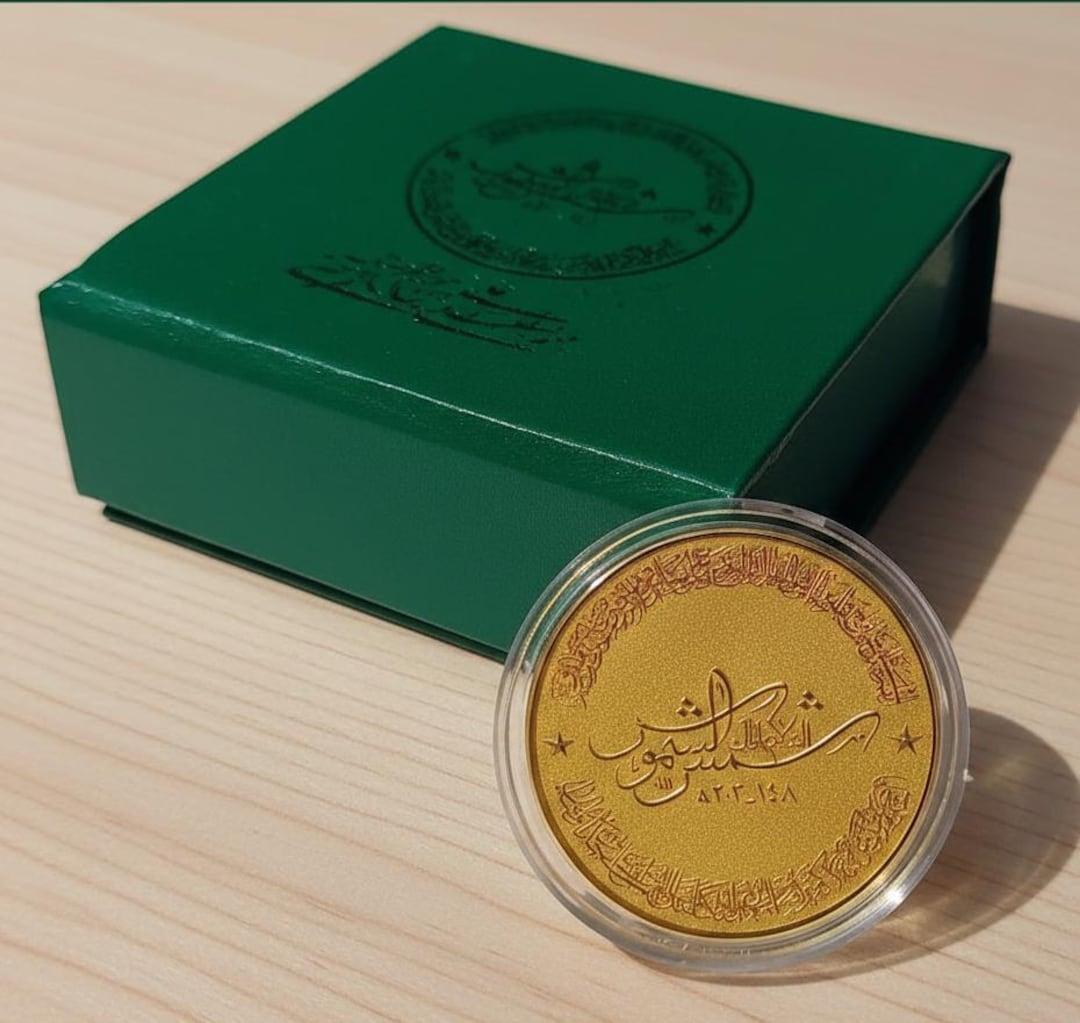 Handmade Mashadi Gold-plated Coin – Imam Raza A.S. Collectible With ...