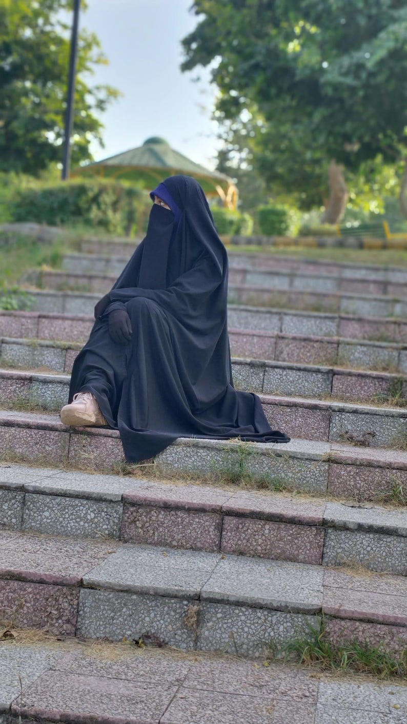 Iraqi Style Abaya | Korean Nida Fabric Round Chadar - Etsy