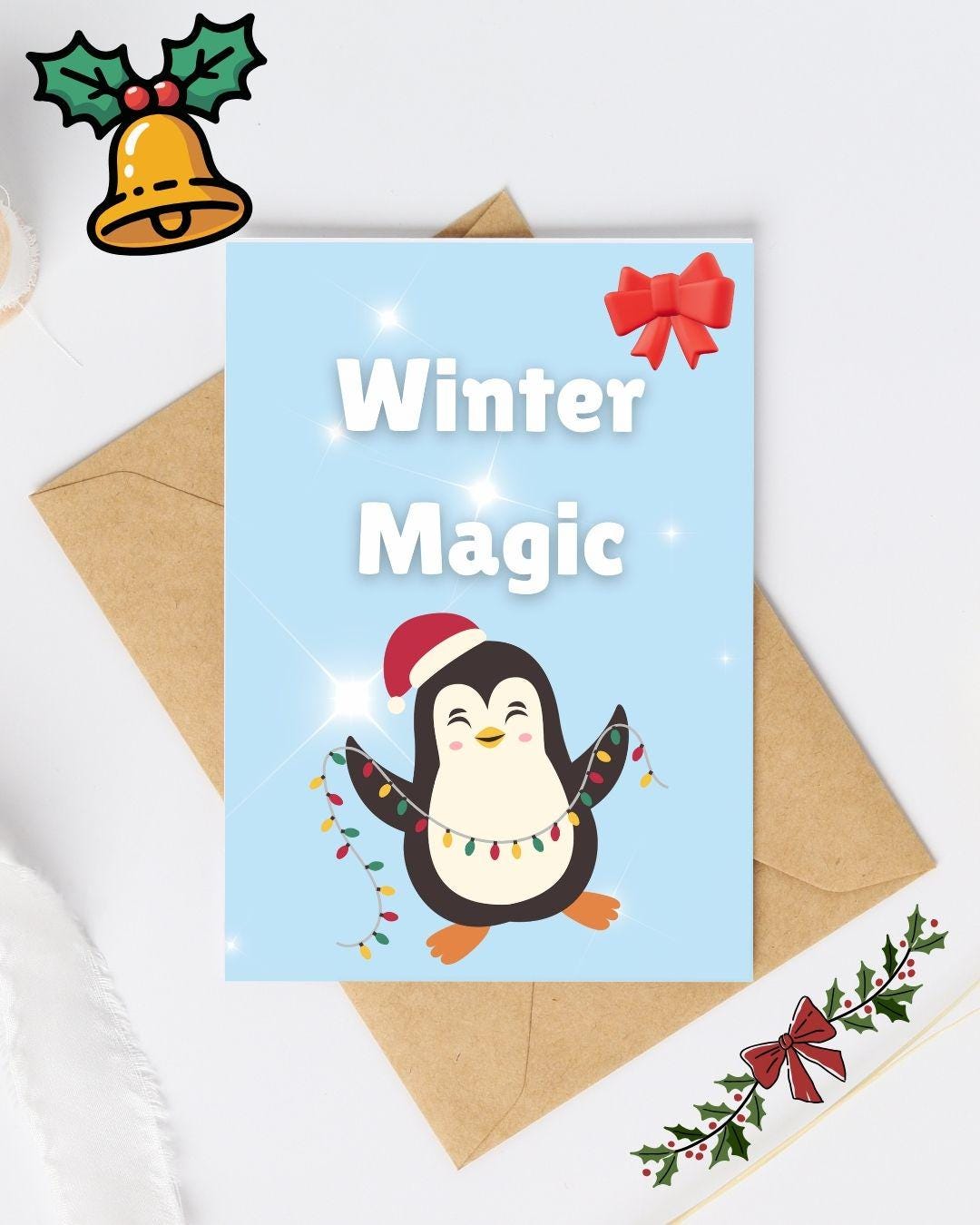 Winter Magic Christmas Card – Printable Holiday Greeting - Etsy