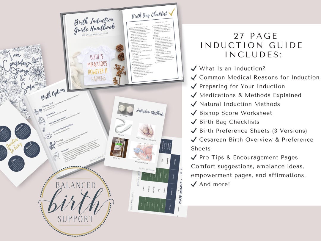 Birth Induction Guide Handbook | Evidence-based Prep | Printable Birth ...
