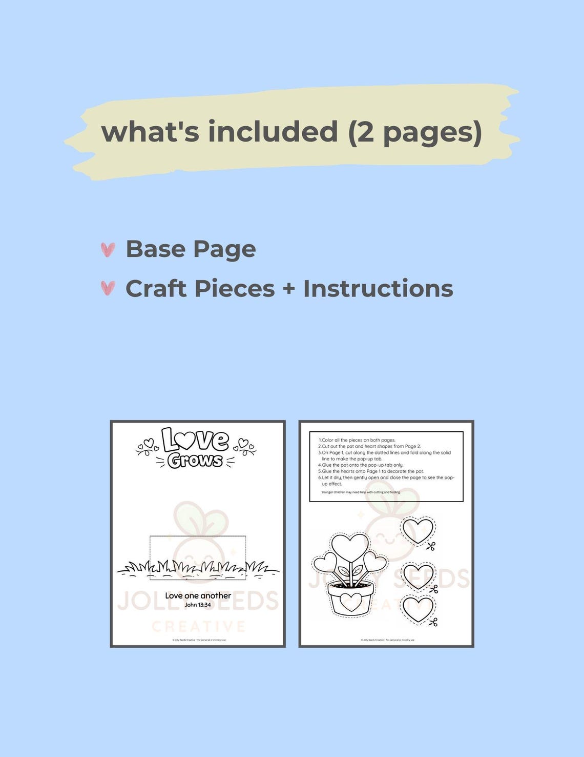 Love Grows Pop-up Craft for Kids Valentine & February Christian Craft ...