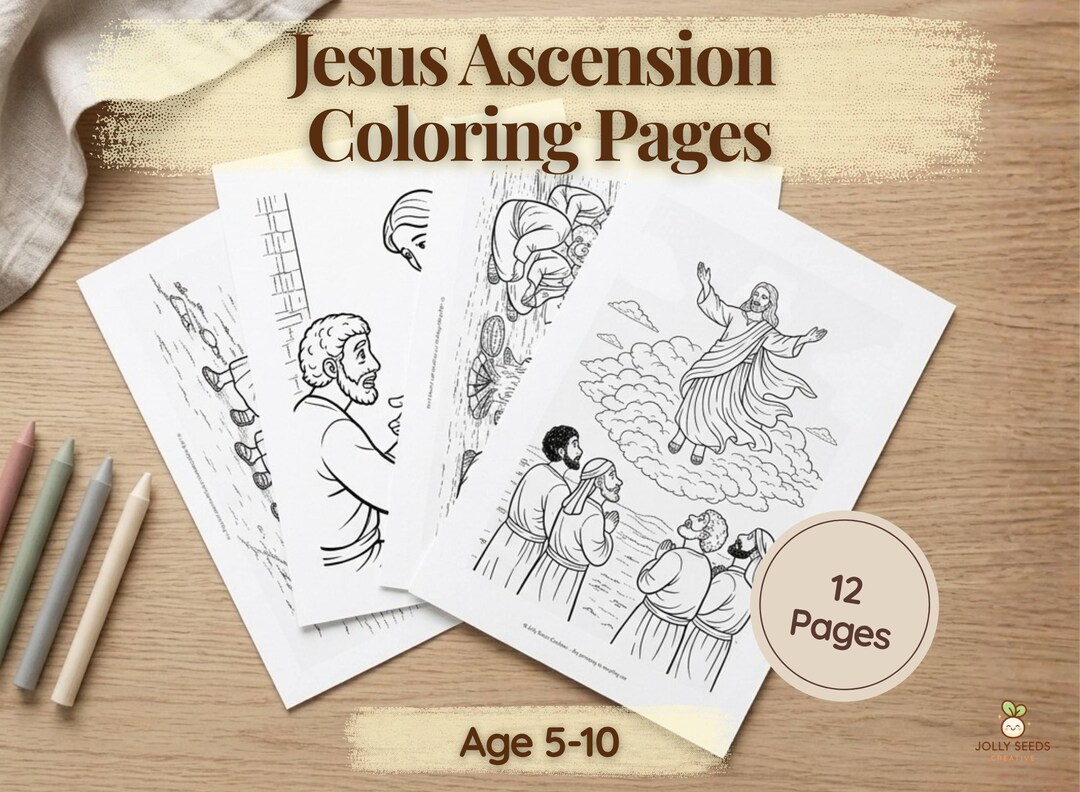Jesus Ascension Coloring Pages for Kids, Bible Story After Resurrection ...