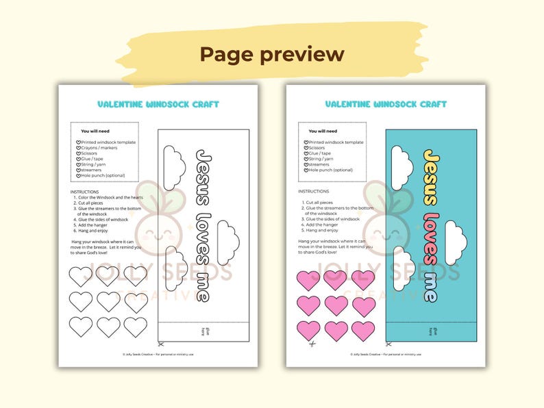Christian Valentine Windsock Craft Kids Bible Activity Love Like Jesus ...