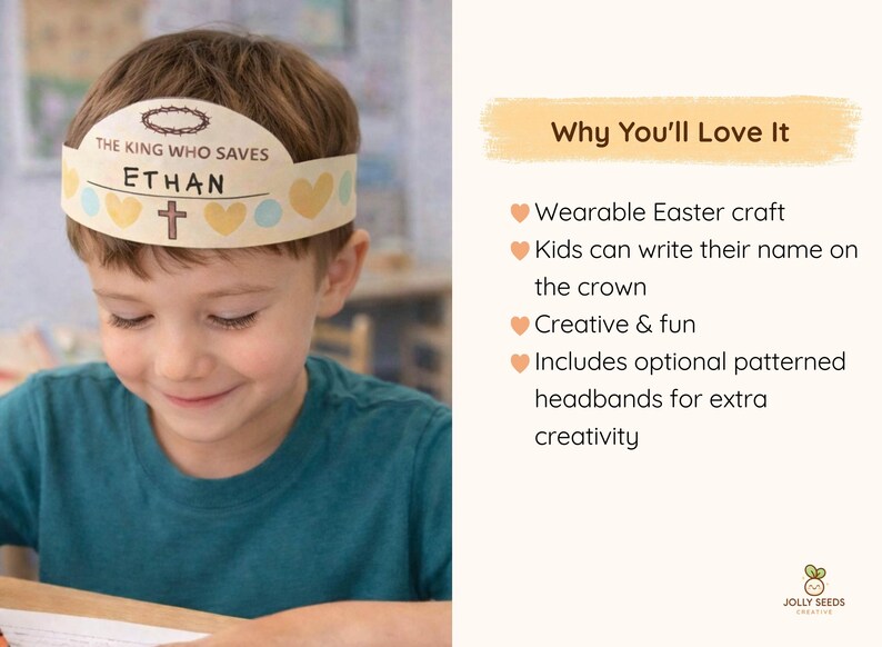 Christian Easter Crown Craft Template, the King Who Saves, Sunday ...