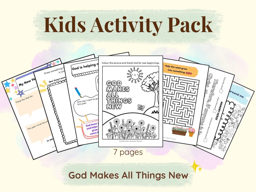 God Makes All Things New Activity Pack Christian Kids Sunday School ...