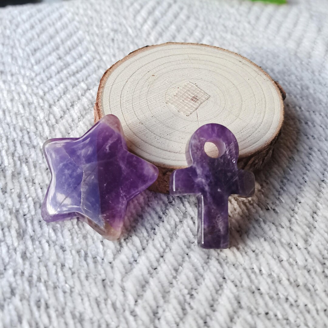 Amethyst Star and Ankh Mini Amethyst Stars and Ankh Crystal Healing ...