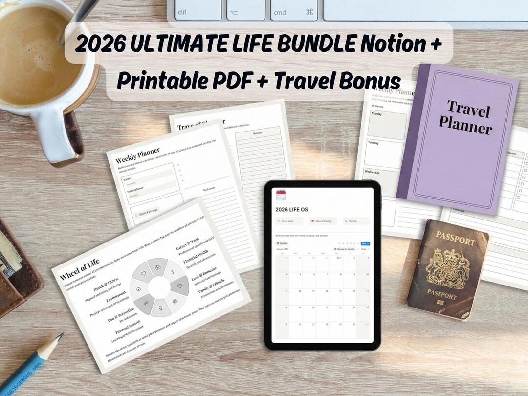 2026 Ultimate Life Planner Bundle | Notion Template + Printable PDF ...