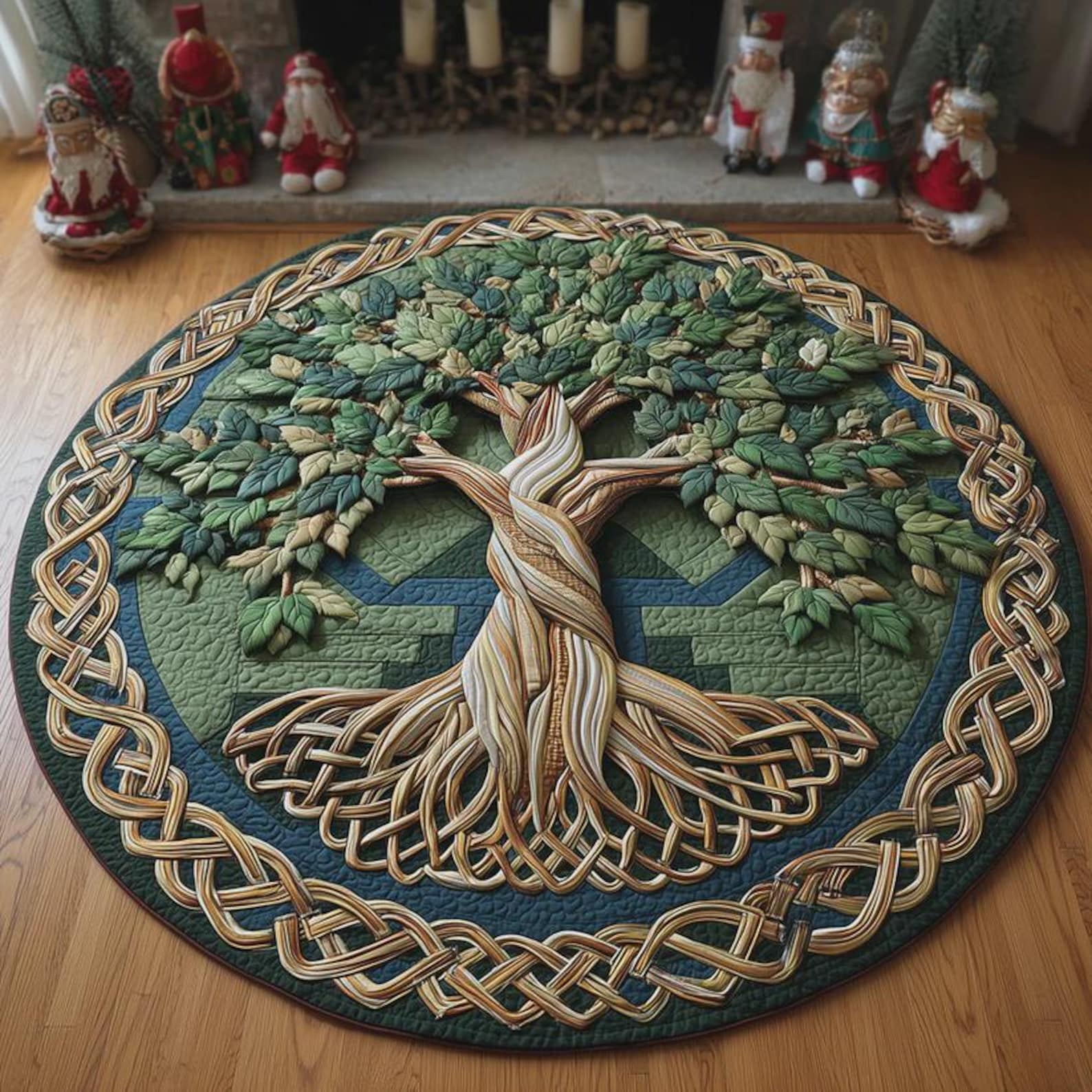 Tree of Life Round Rug Mat, Celtic Nature Art, Decorative Floor Mat - Etsy