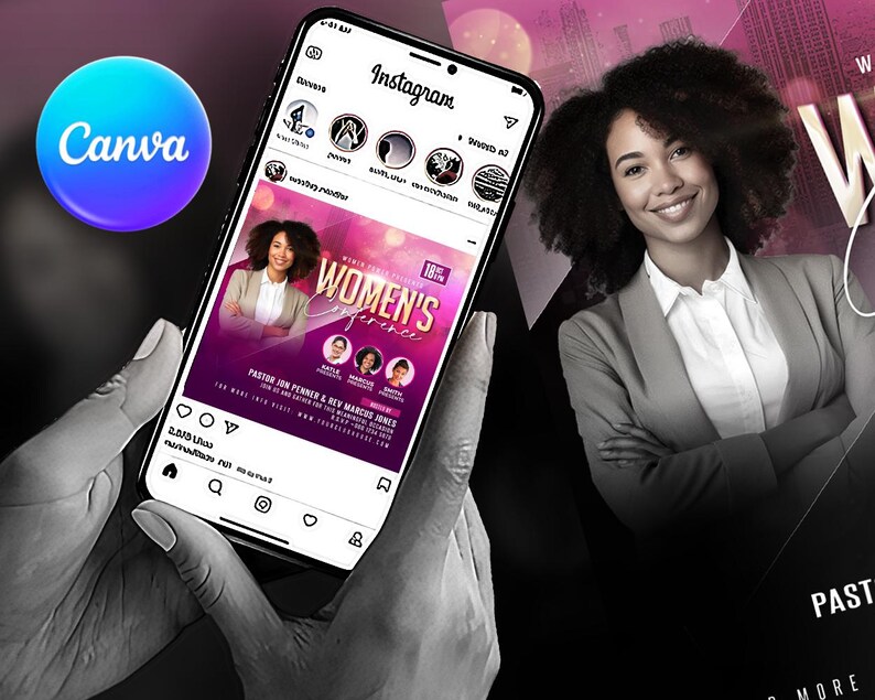 Women’s Conference Flyer | Editable Canva Template | Church & Event ...