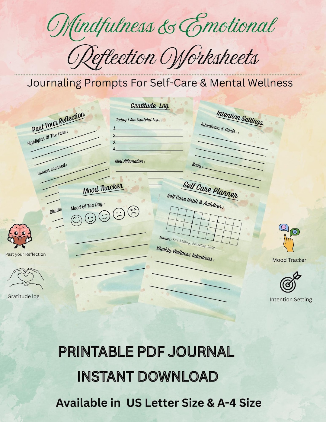 Mindfulness & Emotional Reflection Journal | New Year Self-care ...