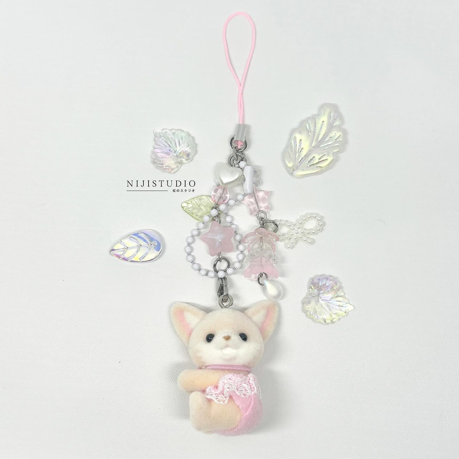 Handmade Fennec Fox Twins Critter Phone Charm Beads Keychain - Etsy