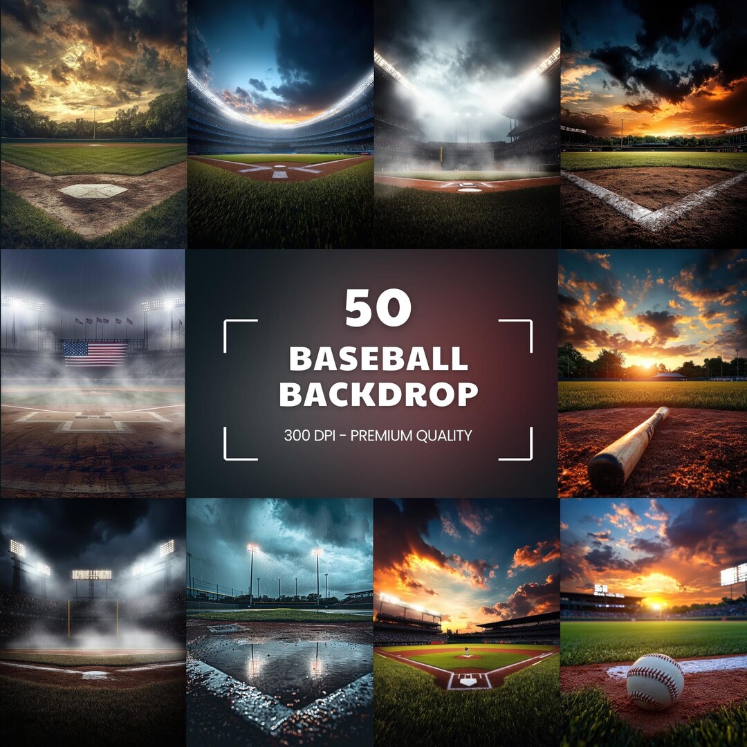 50 Baseball Field Backdrops: Sports Poster Backgrounds (digital ...