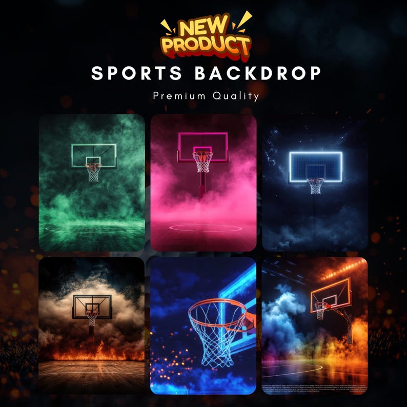 Basketball Photography Backdrops: Sports Banner Backgrounds (digital ...