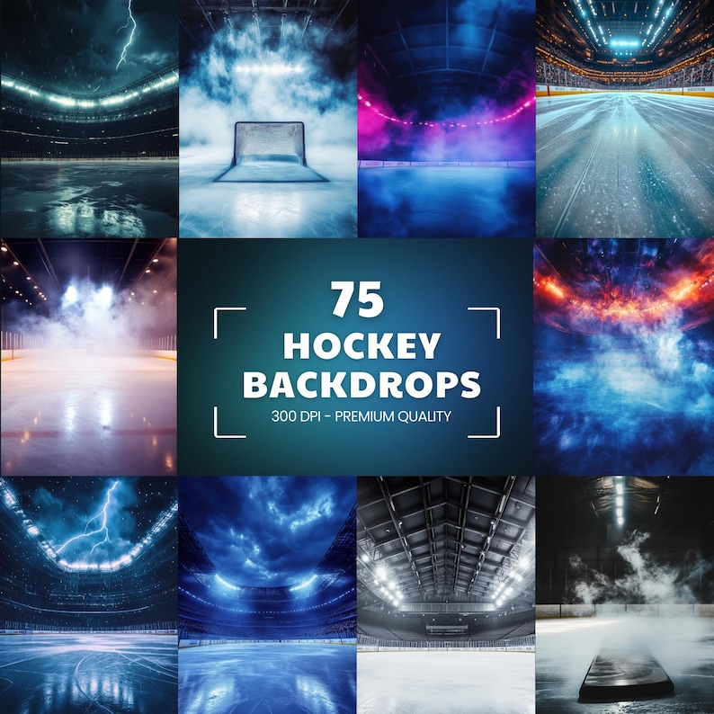 Hockey Digital Backdrops, Hockey Background for Hockey Banner, Sports ...