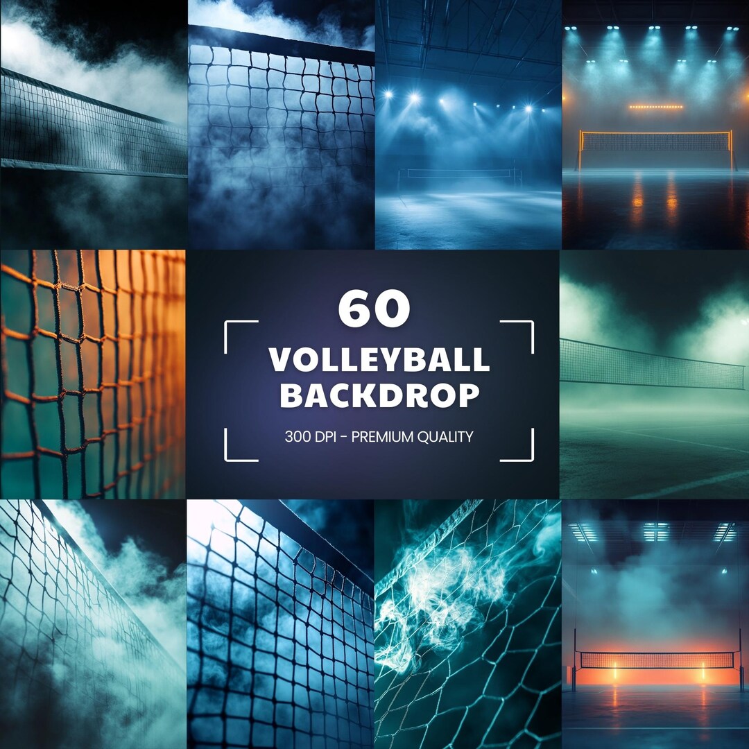 Volleyball Digital Backdrops: Sports Poster & Banner Backgrounds (JPG ...