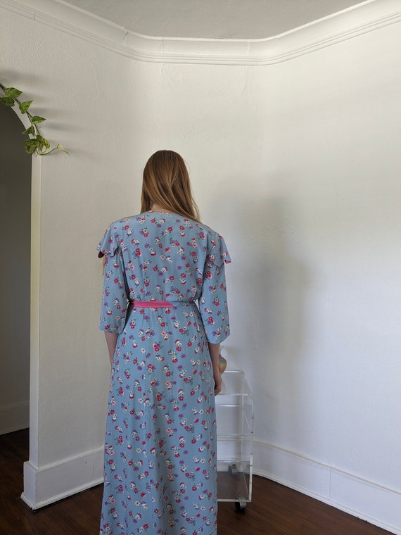 1940s Lamb Print Dressing Gown Robe by Textron - 40s … - Gem