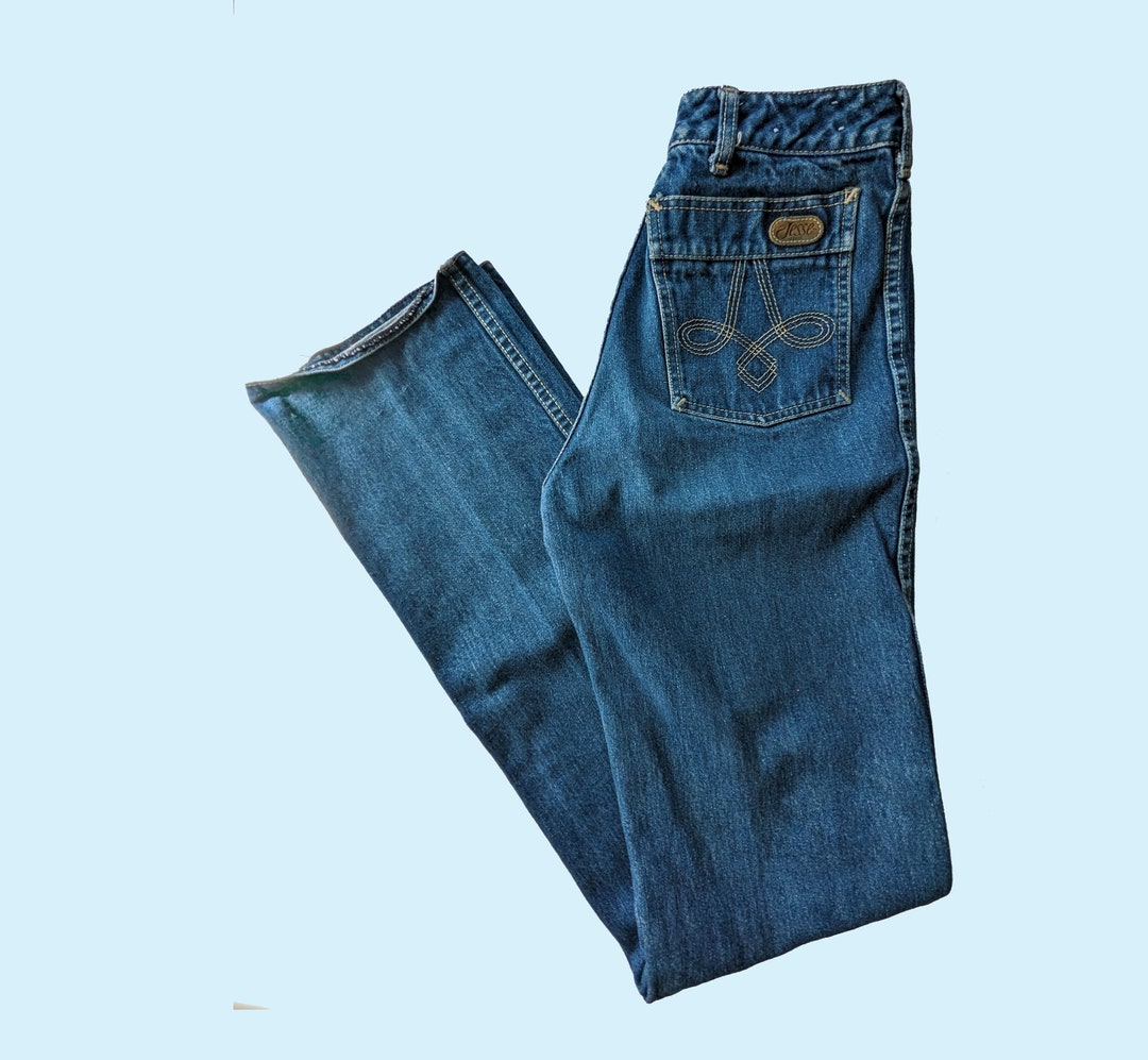 70s 80s Jesse Jeans Straight Leg High Waist Jeans XS SMALL 25 26 Waist ...