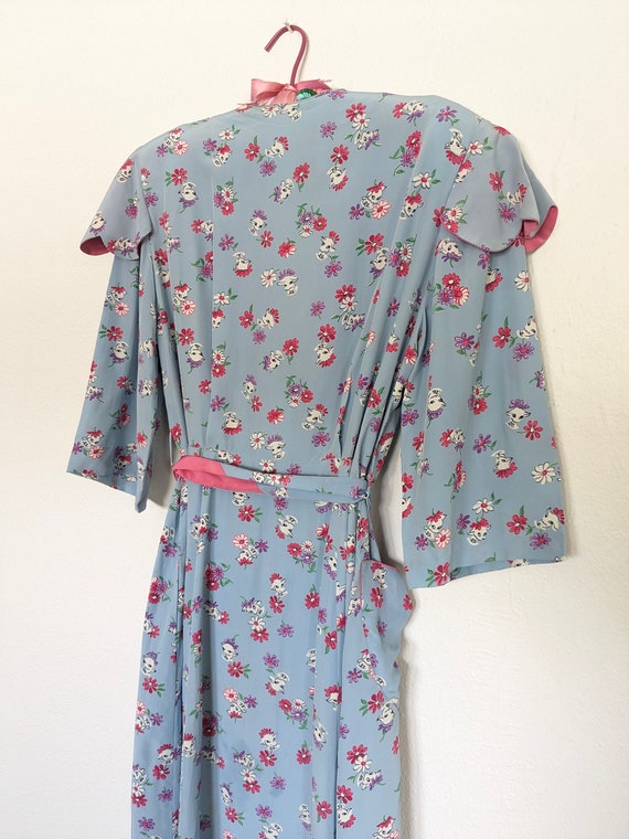 1940s Lamb Print Dressing Gown Robe by Textron - 40s … - Gem