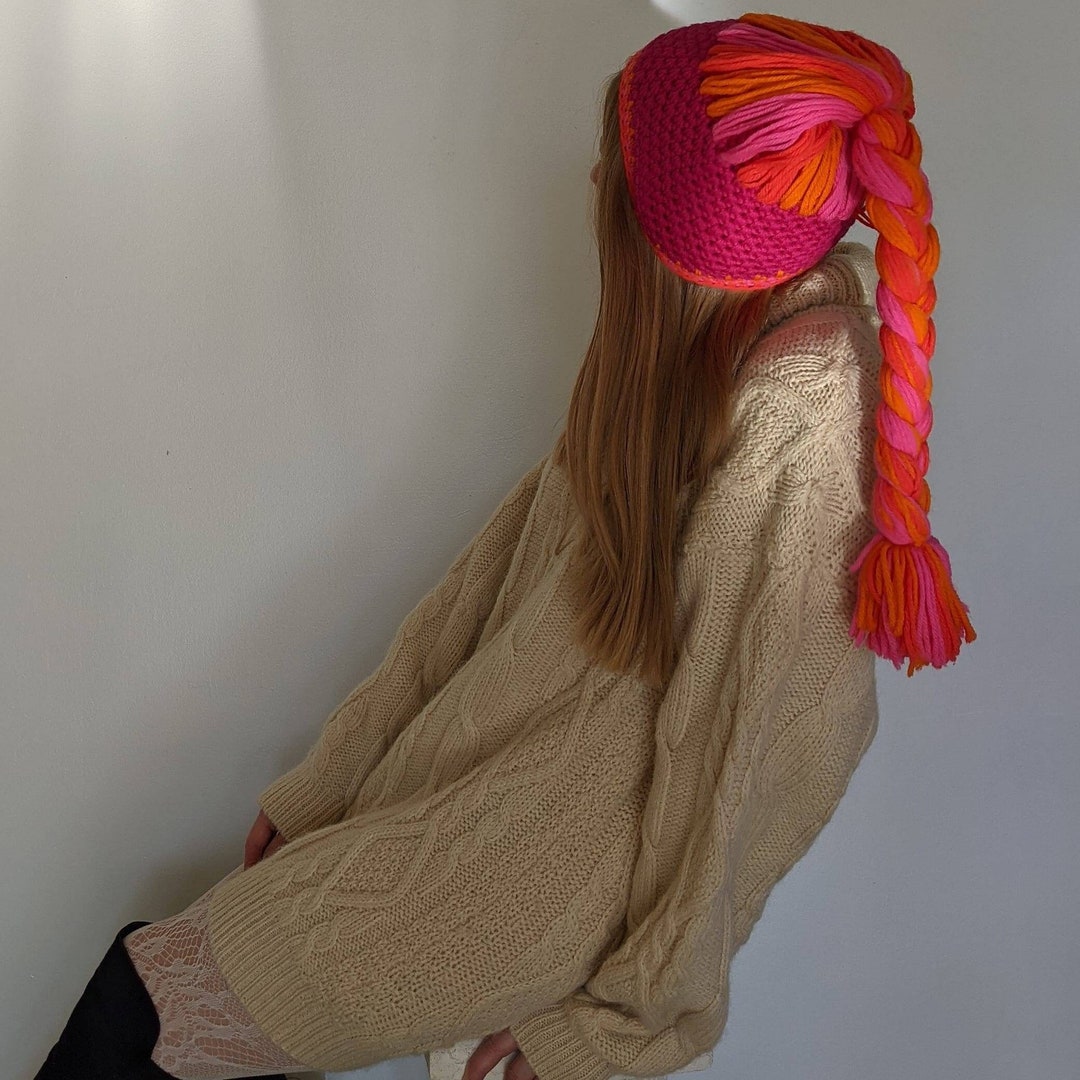 1960s Knit Wool Hat With Yarn Brain Made in Rome - Etsy