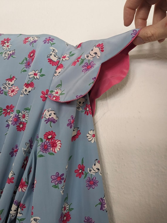 1940s Lamb Print Dressing Gown Robe by Textron - 40s … - Gem