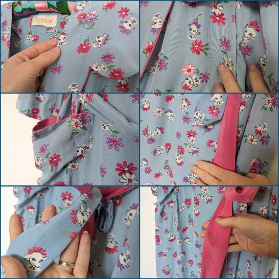 1940s Lamb Print Dressing Gown Robe by Textron - 40s … - Gem