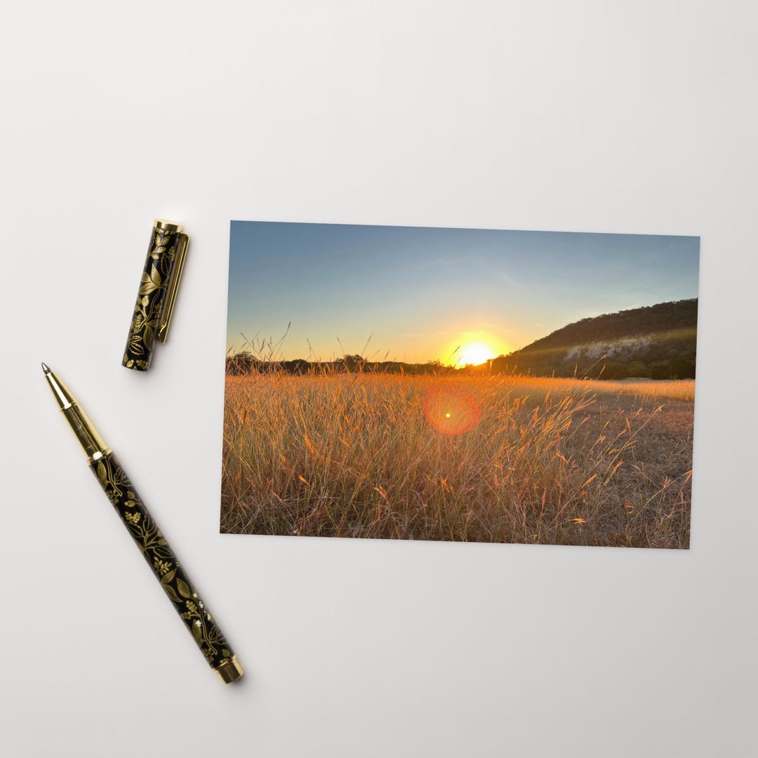 Texas Hill Country Sunrise Blank Greeting Card by Christileestudio - Etsy