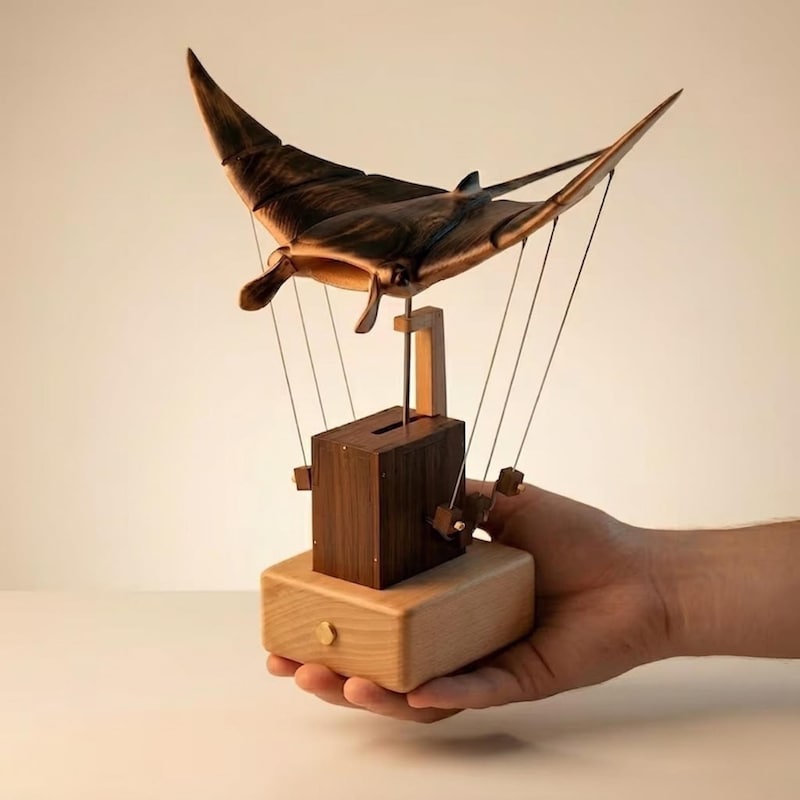 Wooden Manta Ray Automata - Etsy