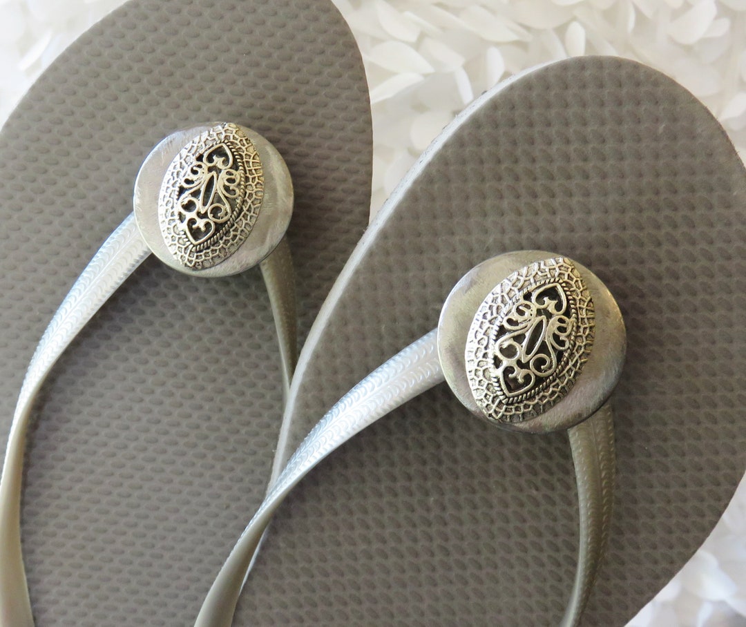 Silver Filigree Flip Flop Accessories, Shoe Charms, Summer Sandal ...