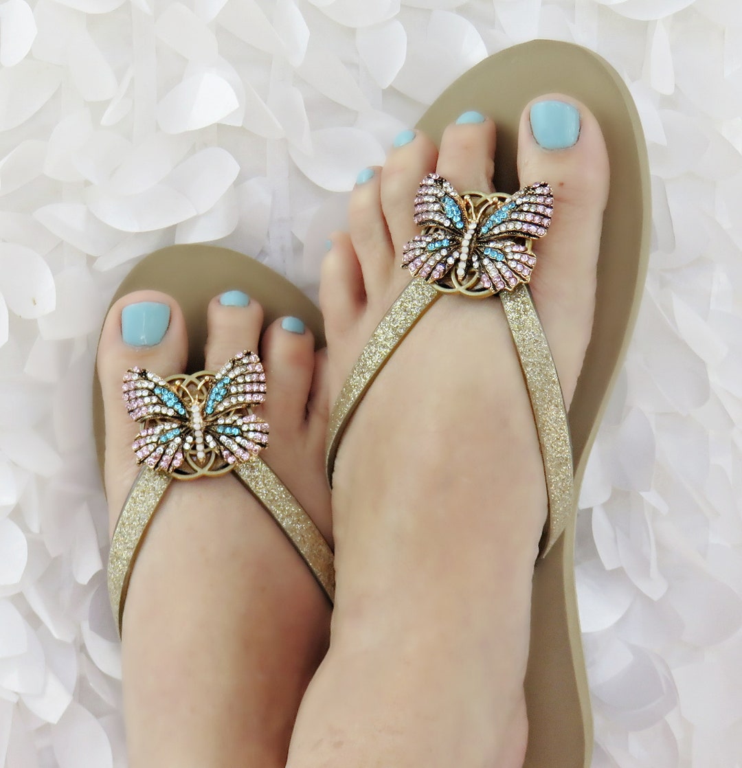 Butterfly Flip Flop Clips Shoe Clips for Sandal and Crocs - Etsy