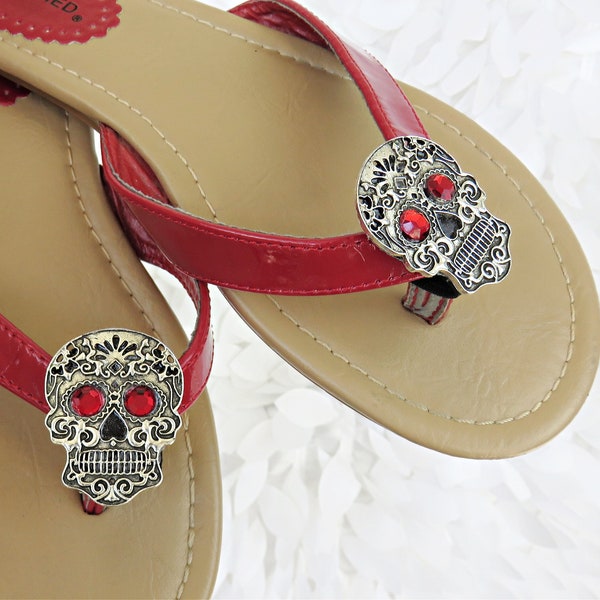 Skull Flip Flops - Etsy