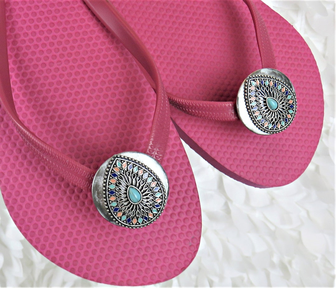 Multi Color Flip Flop Clips Wrapping Charms for Sandals Crocs Sneakers ...