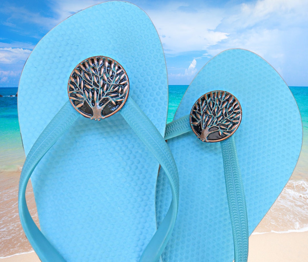 Copper Tree of Life Flip Flop Accessories Interchangeable Footwear Shoe ...