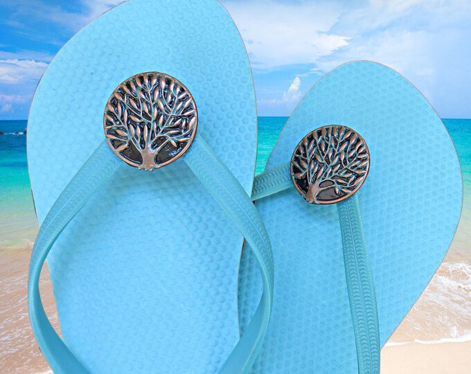 Copper Tree of Life Flip Flop Accessories Interchangeable Footwear Shoe ...