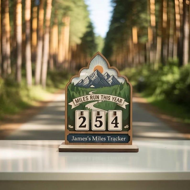 Personalized Running Miles Tracker, Miles Run This Year Counter Sign ...