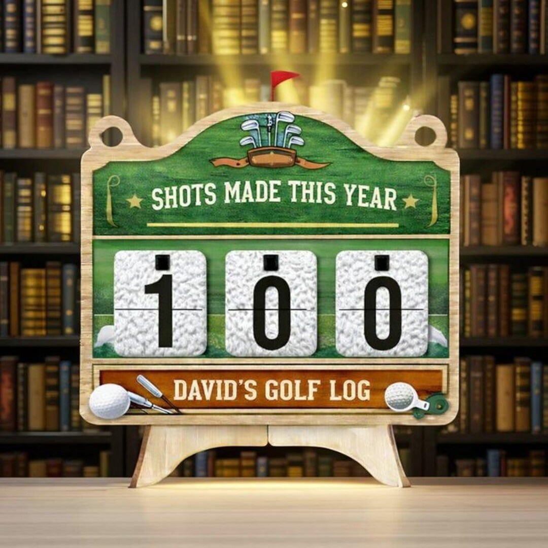 Personalized Golf Scoreboard Sign, Shot Tracker Counter, Custom Name ...