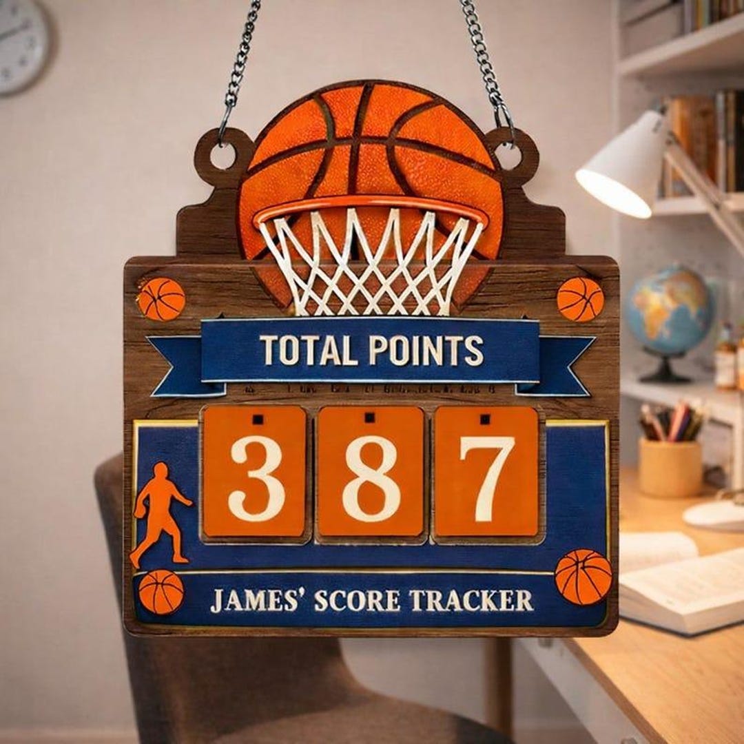 Personalized Basketball Score Tracker, Total Points Counter Sign ...