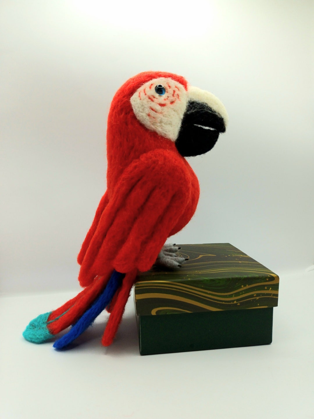 Emily the Red Macaw Needlefelt Parrot OOAK - Etsy